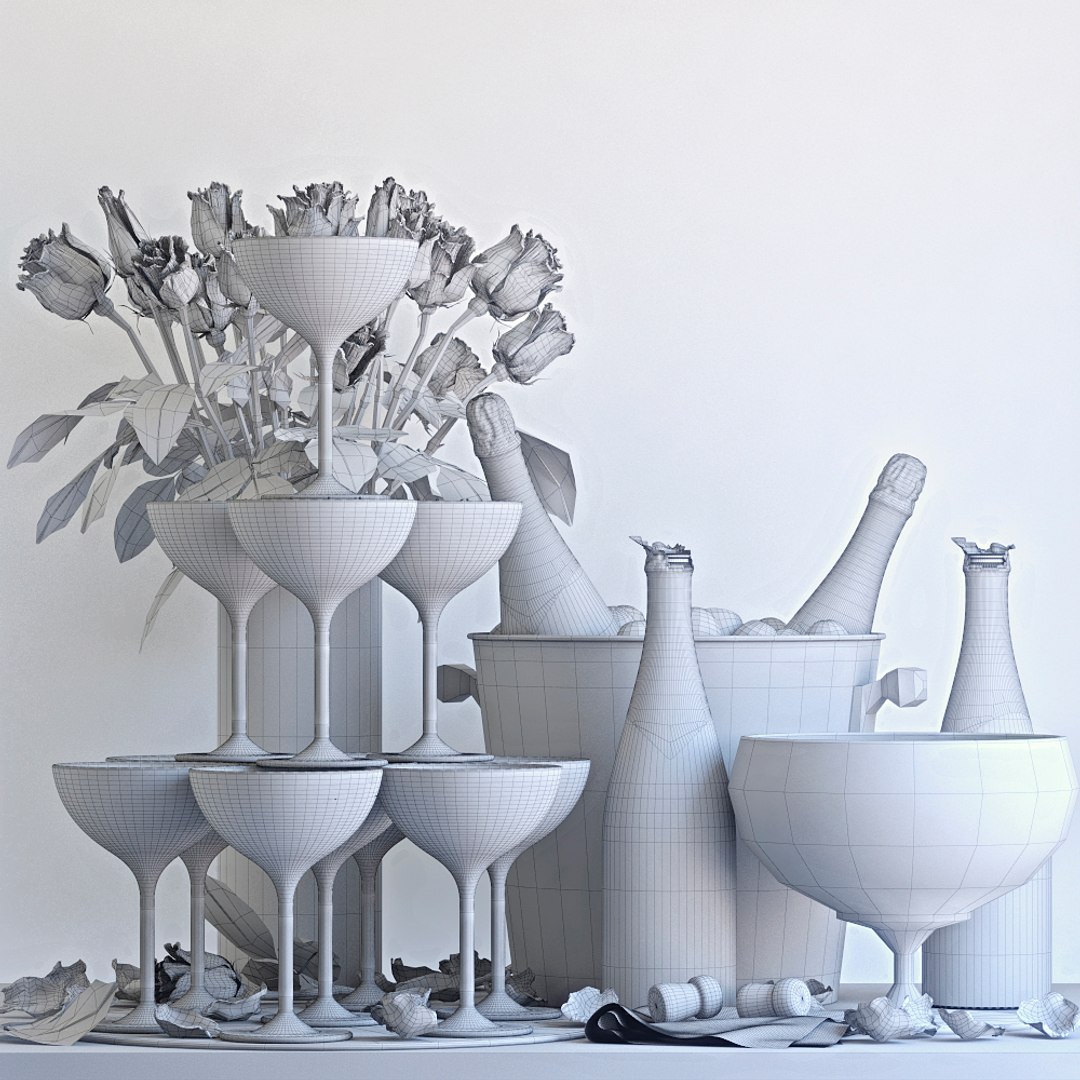 Set Champagne 3D Model - TurboSquid 1500768