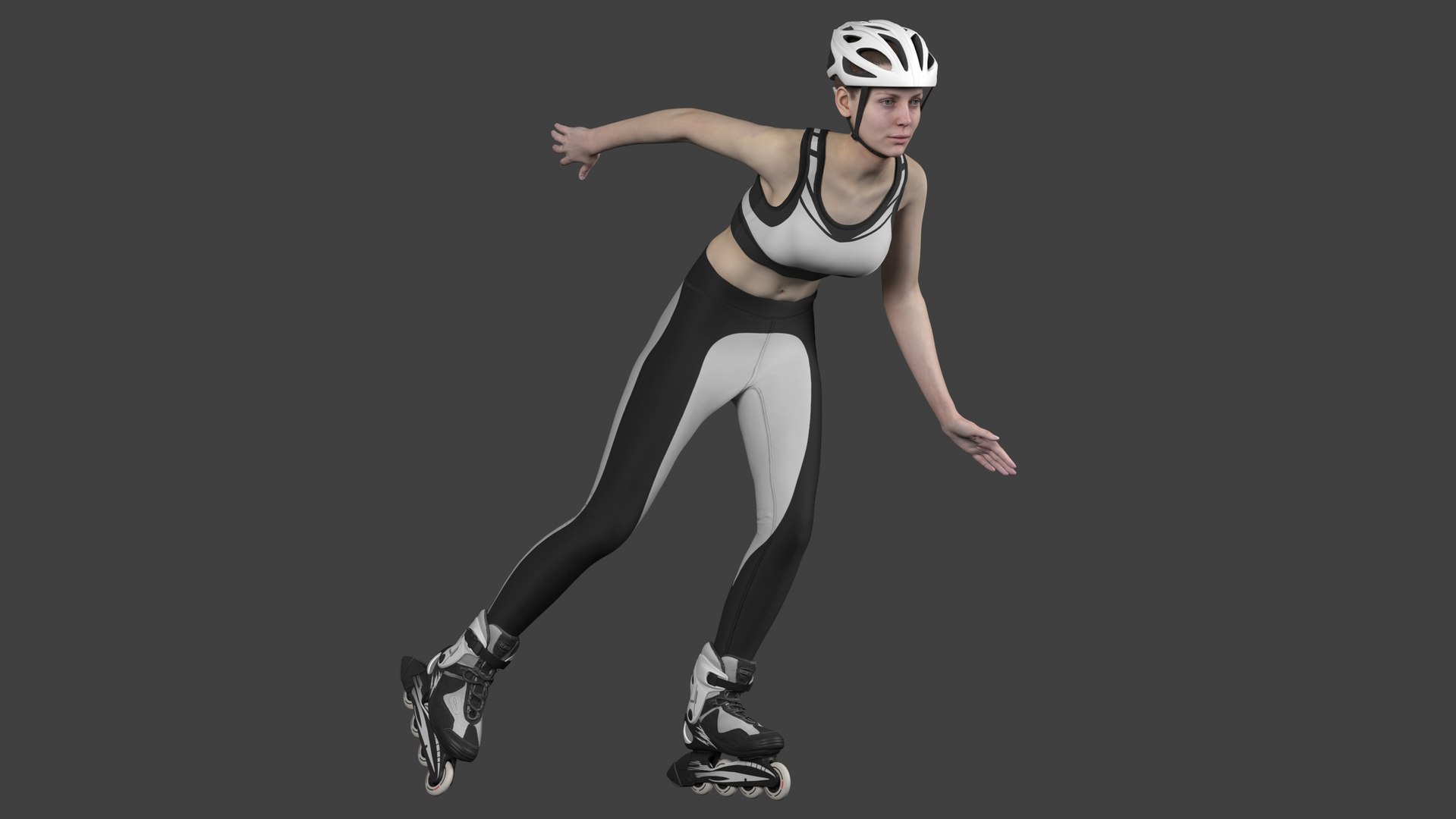3D Female Inline Skater model - TurboSquid 2059551