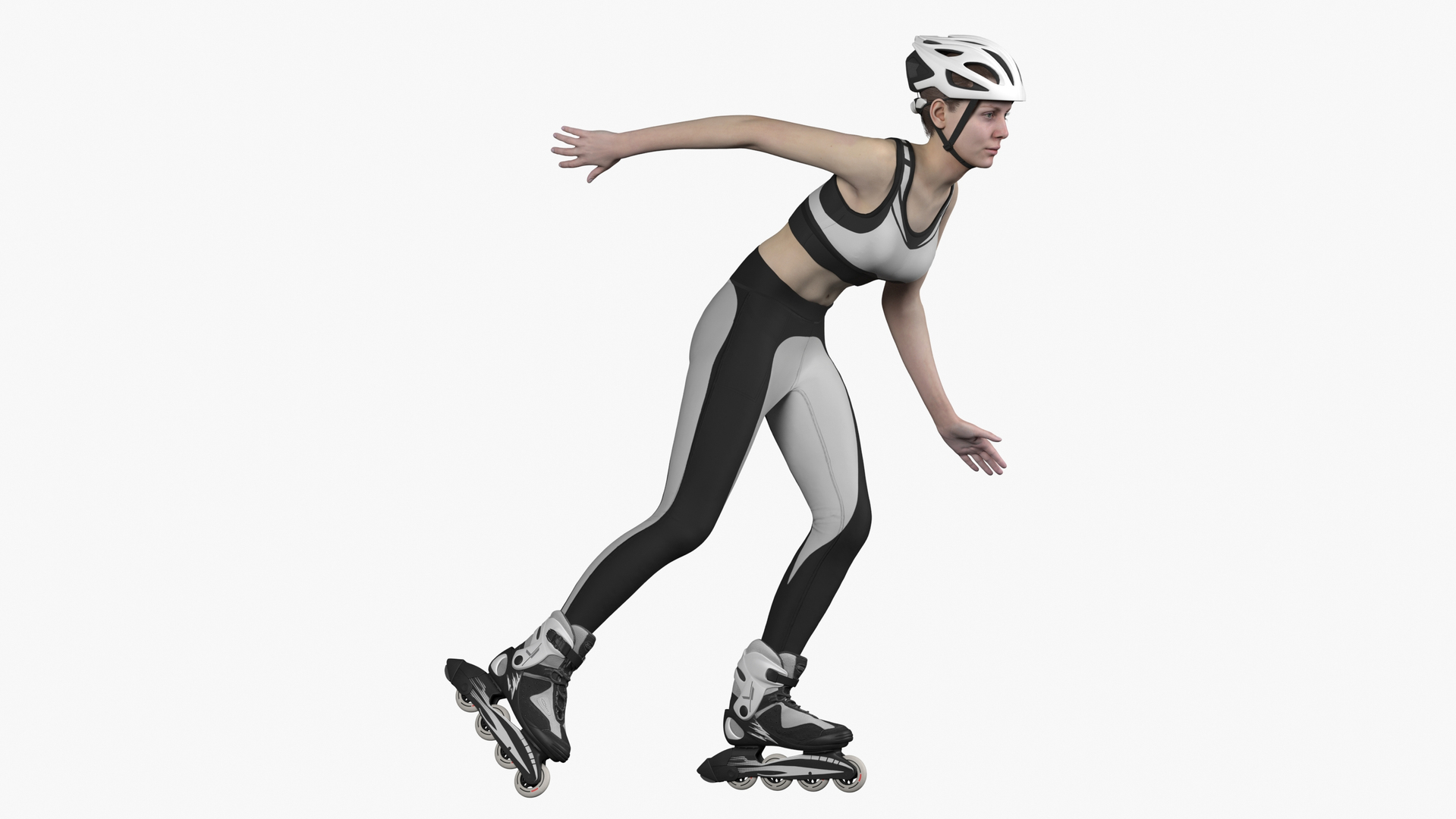 3D Female Inline Skater Model - TurboSquid 2059551