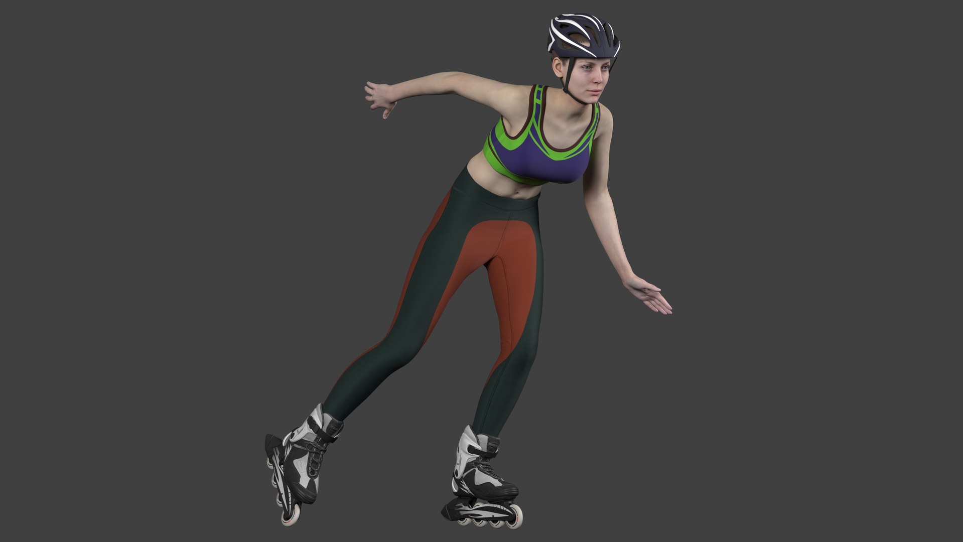 3D Female Inline Skater Model - TurboSquid 2059551