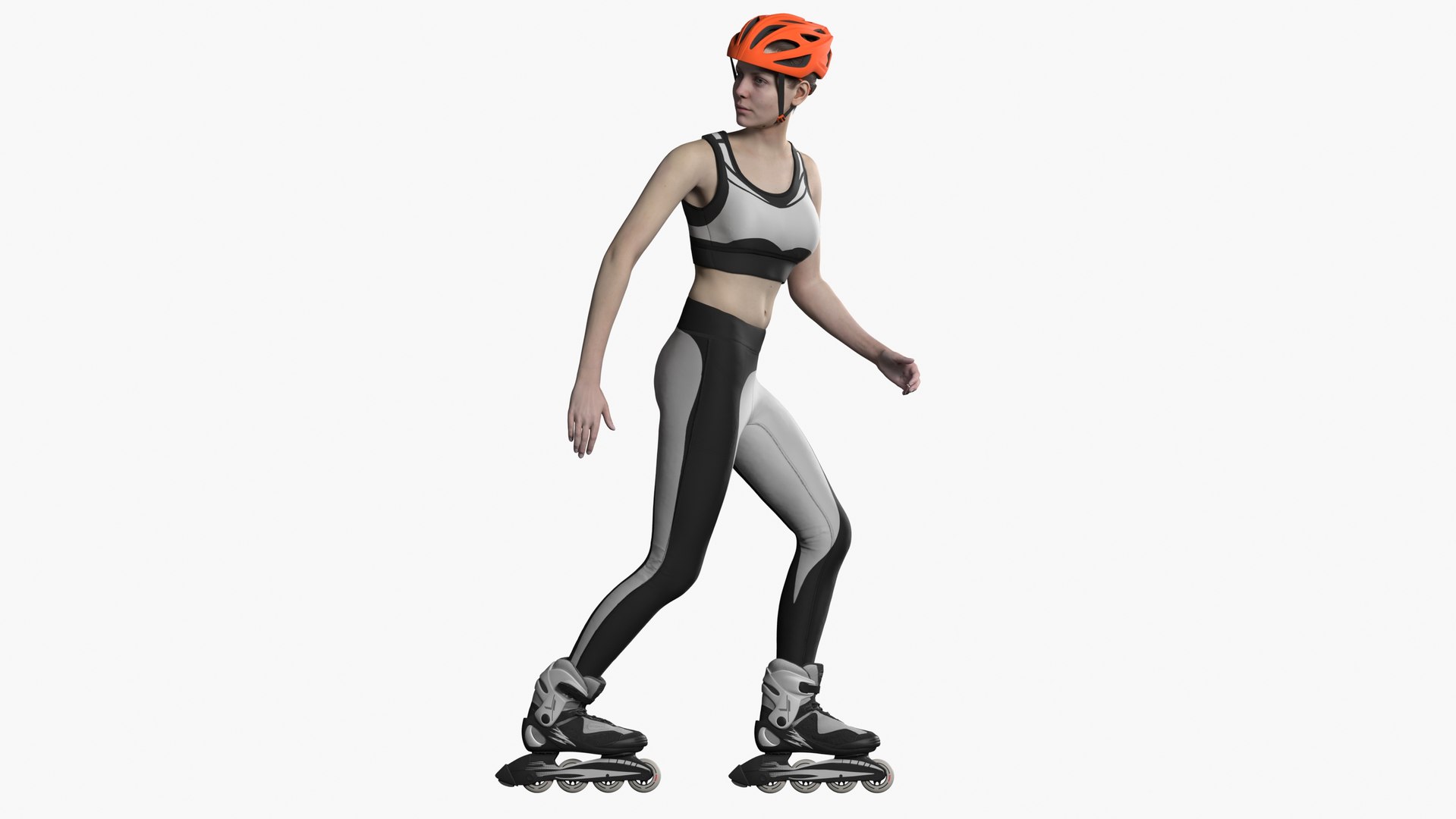 3D Female Inline Skater Model - TurboSquid 2059551