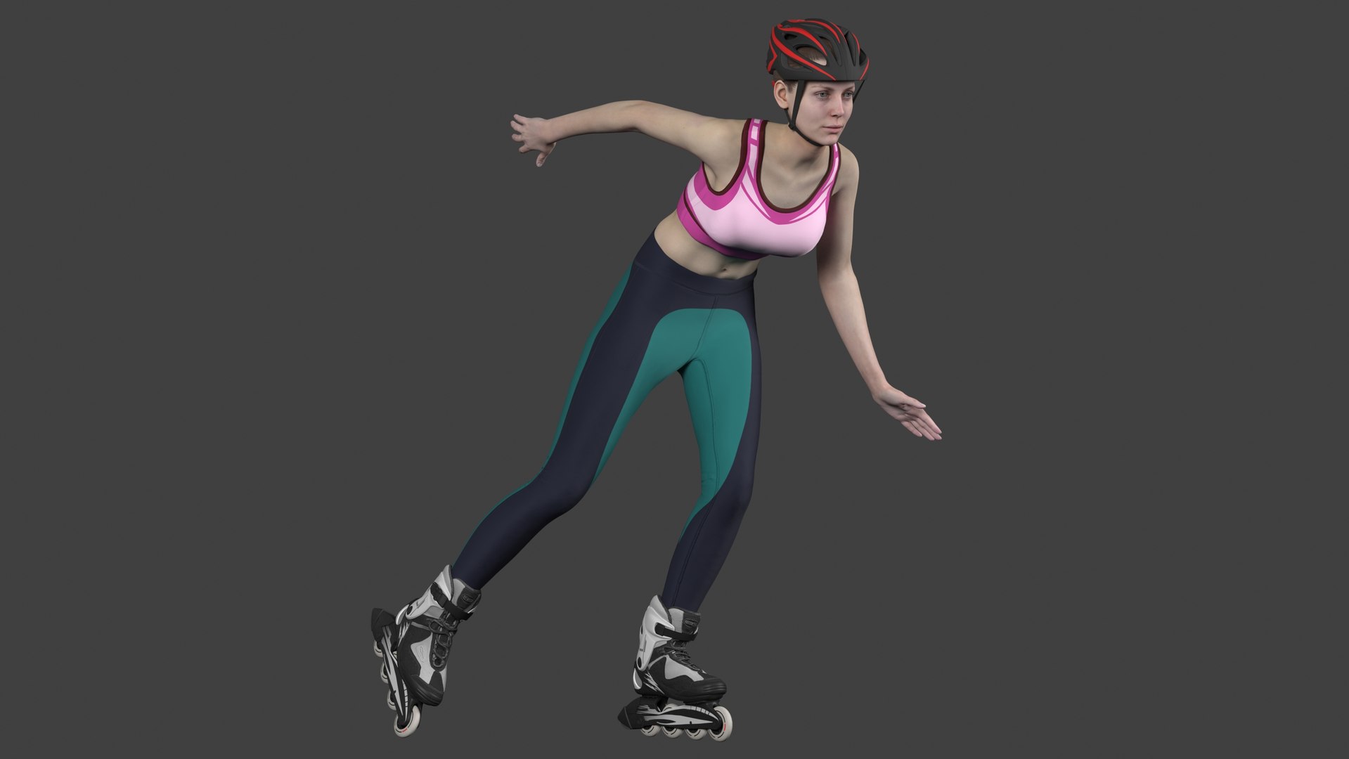 3D Female Inline Skater Model - TurboSquid 2059551