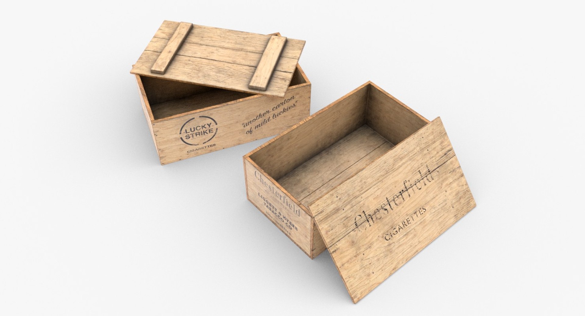 3D Model Cigarettes Wooden Boxes - TurboSquid 1391407