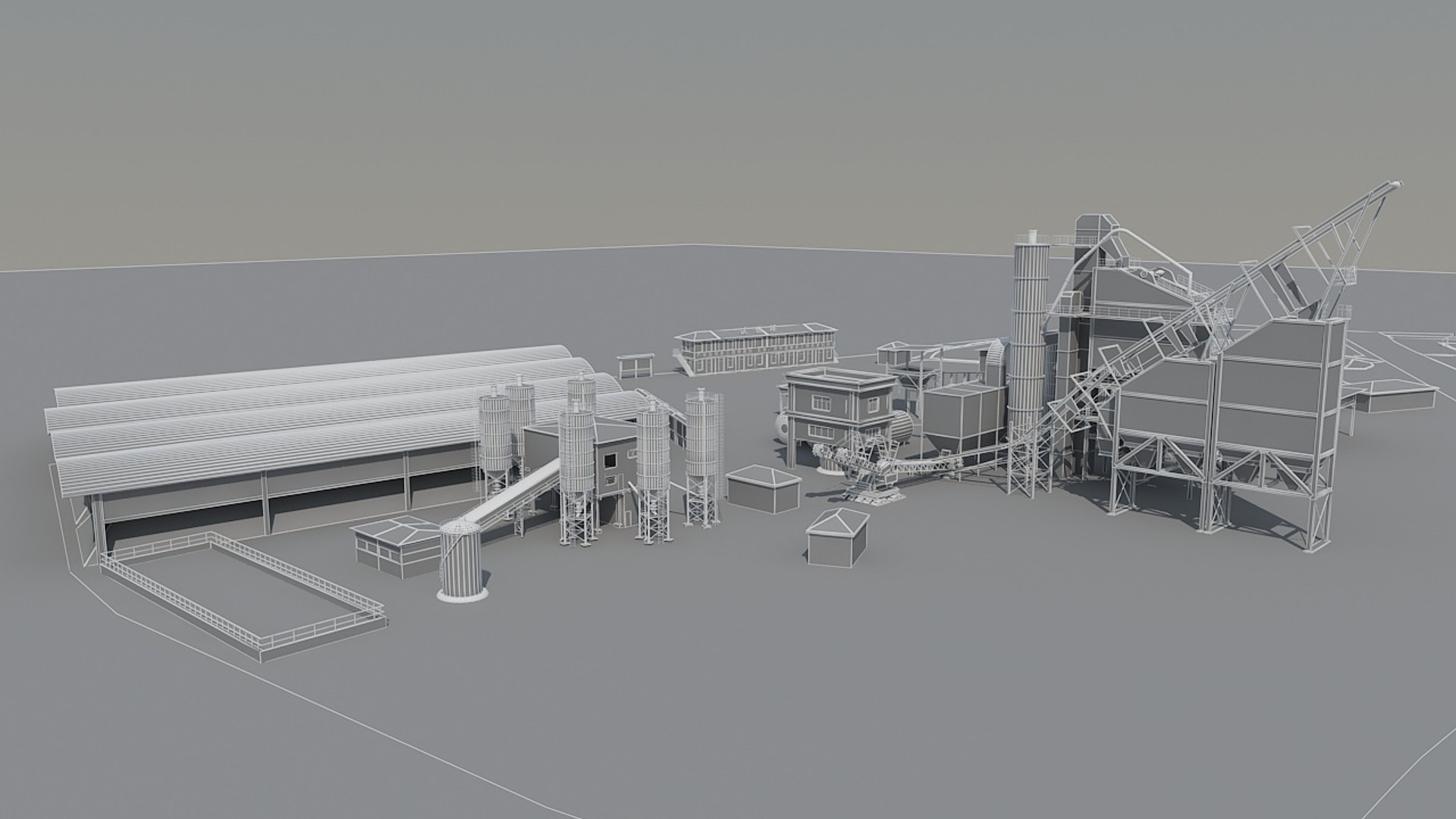 3D Concrete Batching Plant Model - TurboSquid 2072632