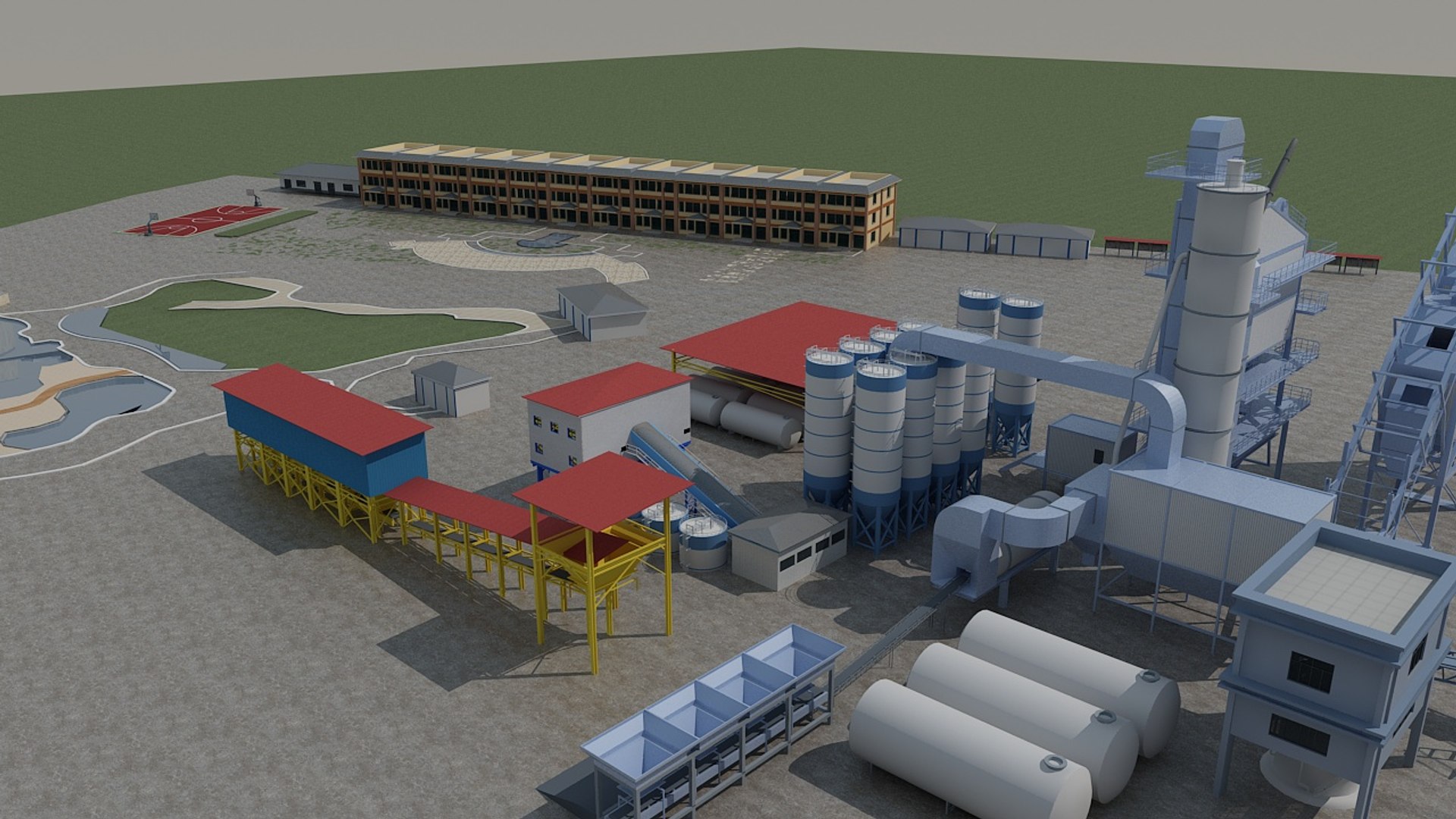 3D Concrete Batching Plant Model - TurboSquid 2072632
