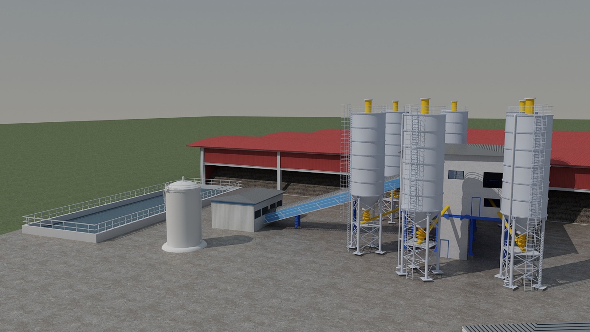 3D Concrete Batching Plant Model - TurboSquid 2072632