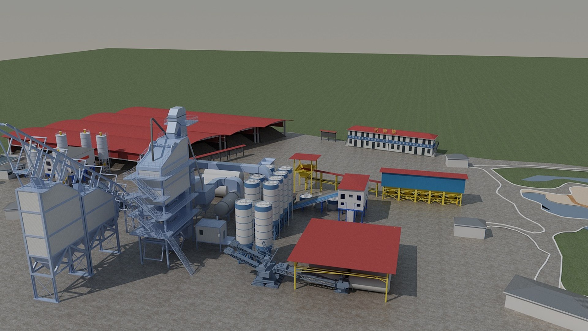 3D Concrete Batching Plant Model - TurboSquid 2072632