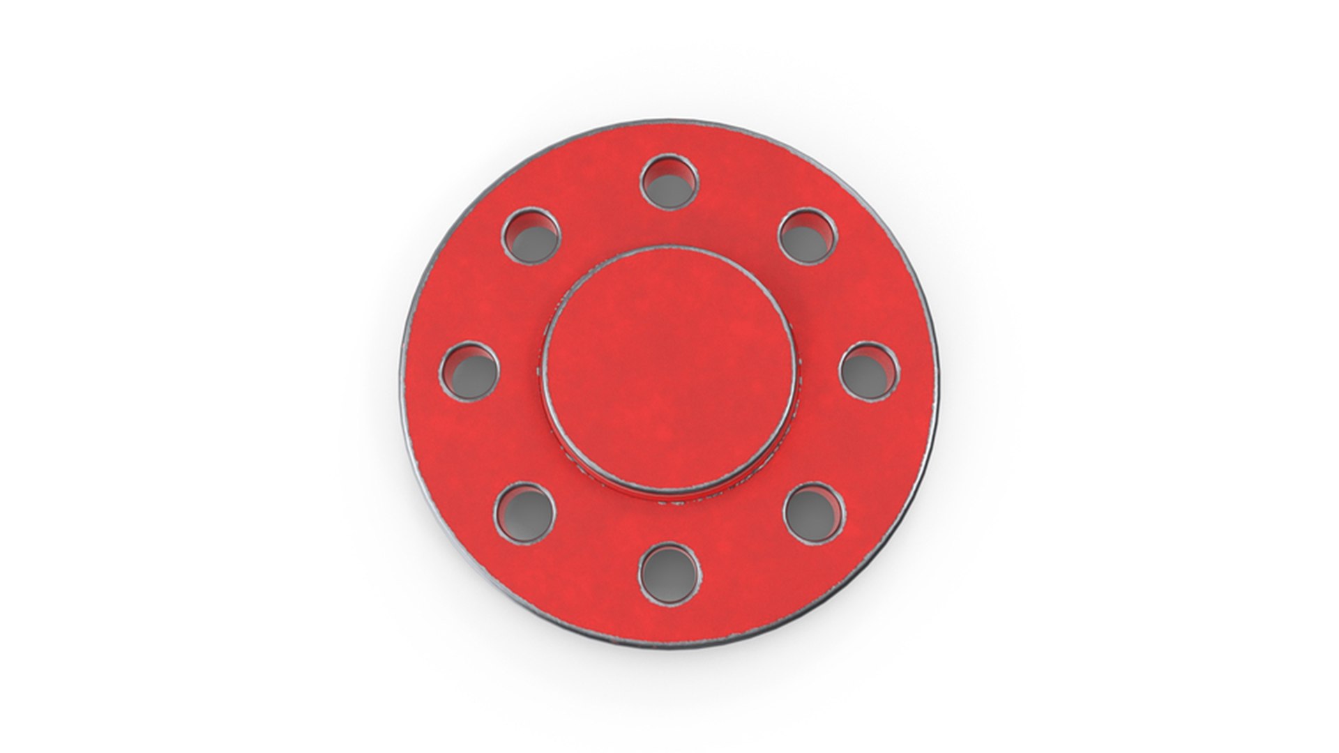 Round Flange Steel Painted Red V5 PBR 3D - TurboSquid 2300841