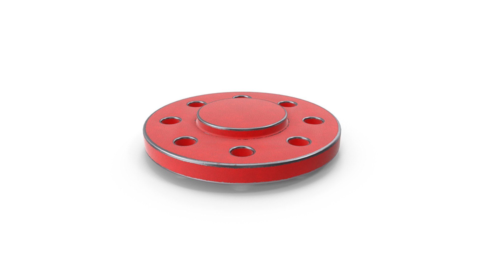 Round Flange Steel Painted Red V5 PBR 3D - TurboSquid 2300841