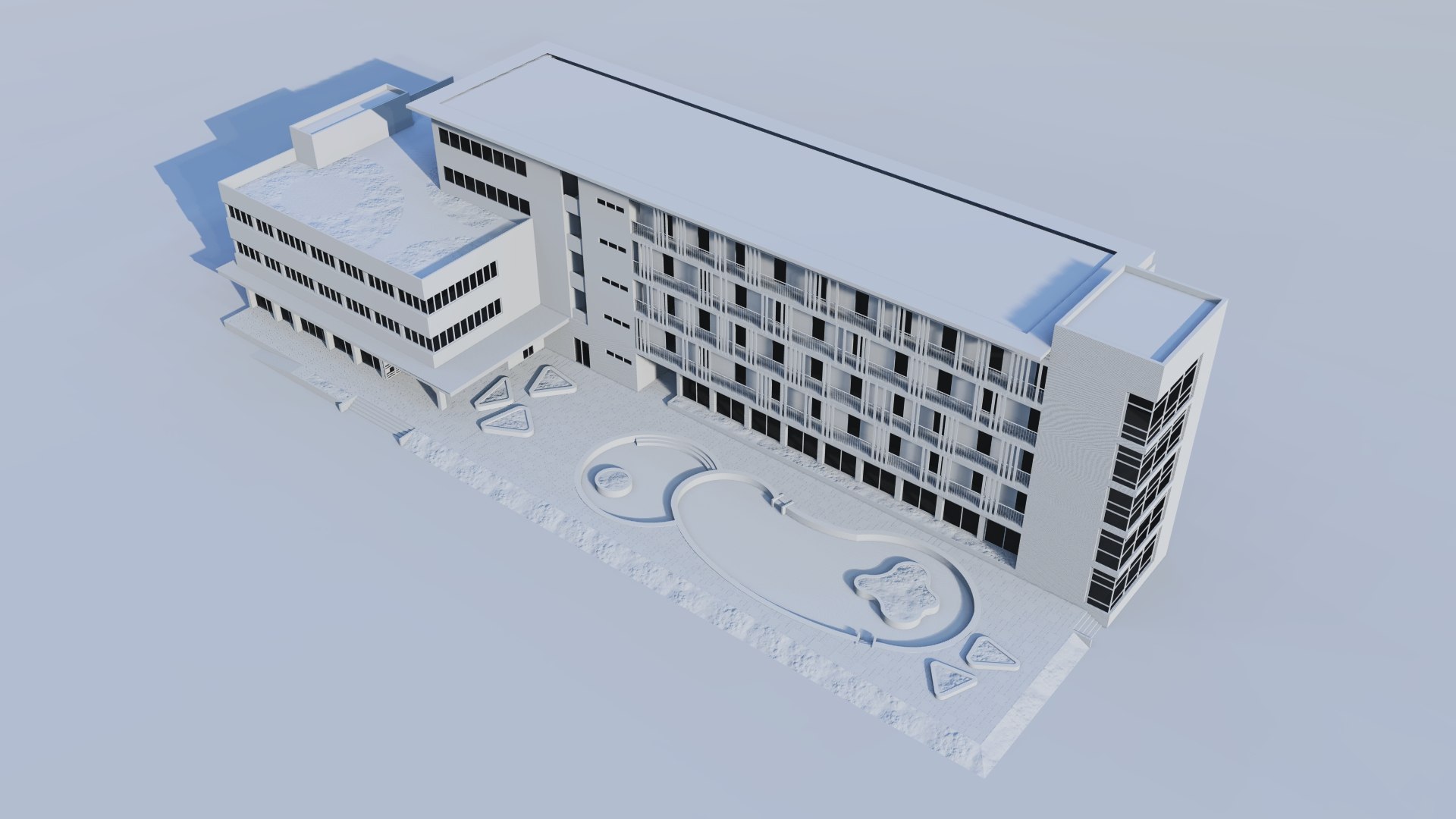 Multi Storey Residential Apartment Building 3D - TurboSquid 2517008