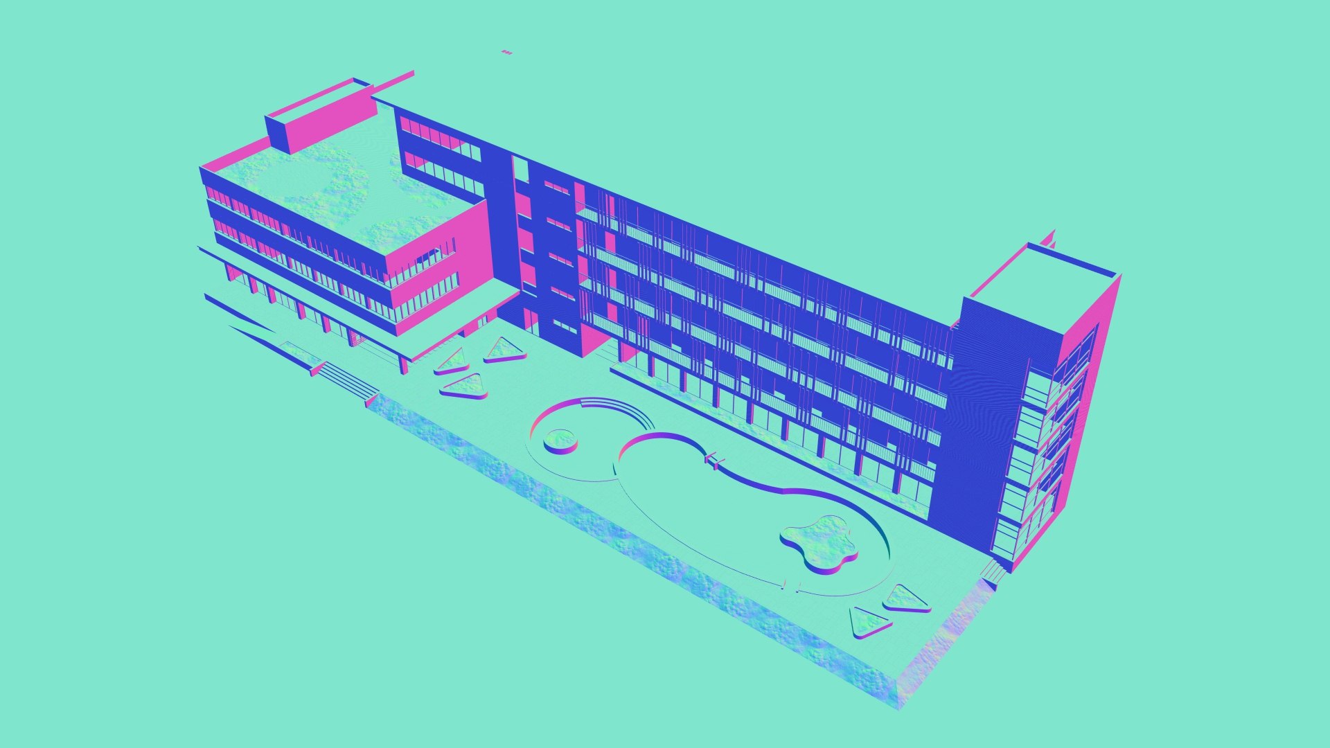 Multi Storey Residential Apartment Building 3D - TurboSquid 2517008