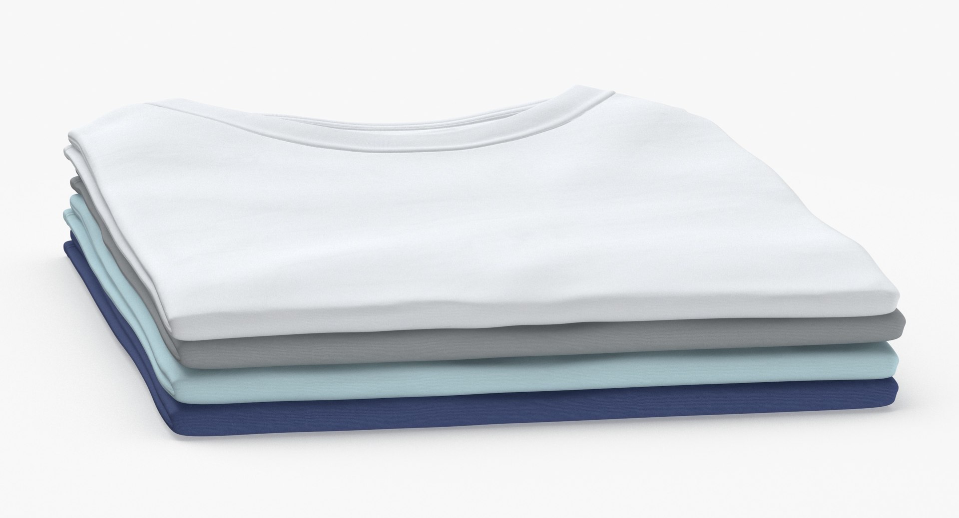 3D Female Crew Neck Folded Stacked Color Variations 01 - TurboSquid 1781380