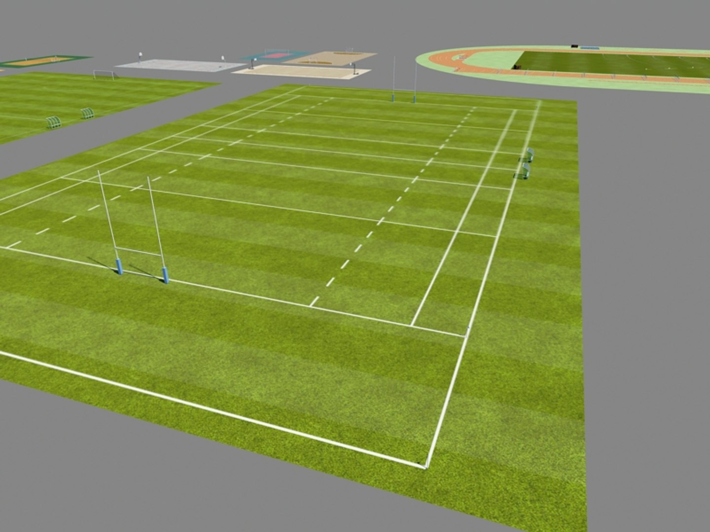 Field Track Court 3d Model