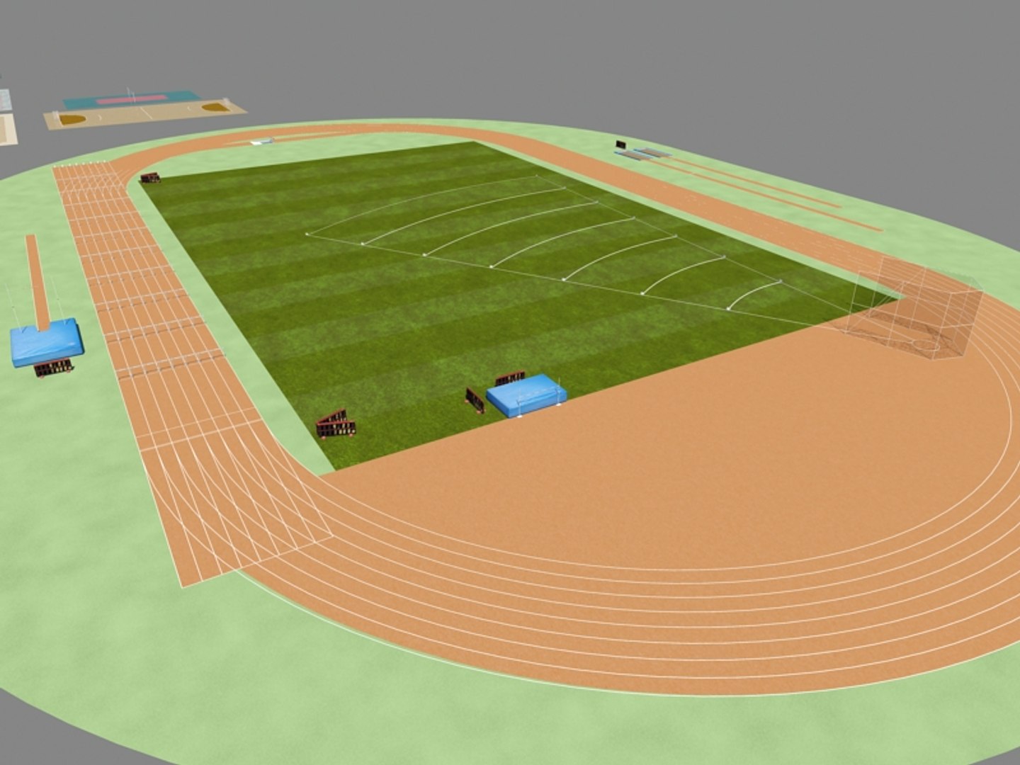 Field Track Court 3d Model