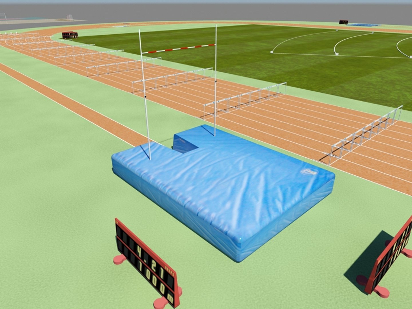 Field Track Court 3d Model