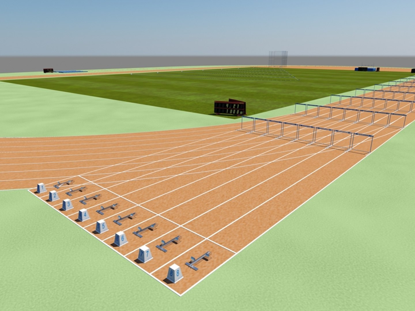 Field Track Court 3d Model