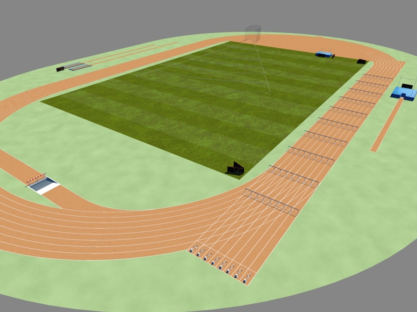Field Track Court 3d Model