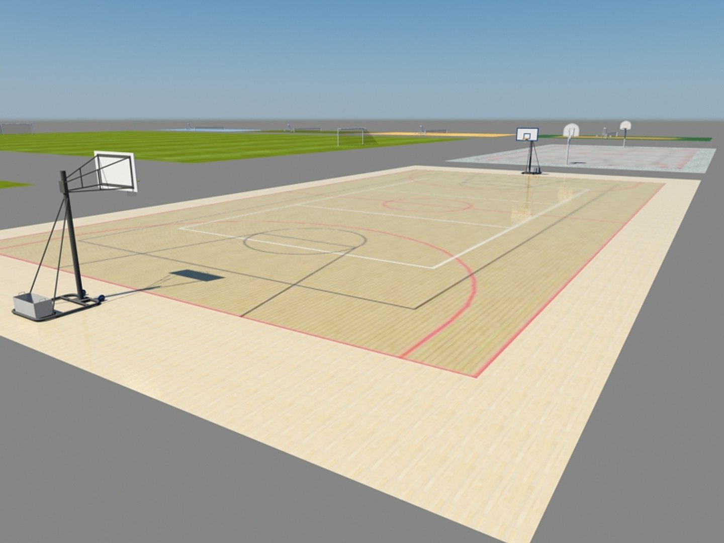 Field Track Court 3d Model