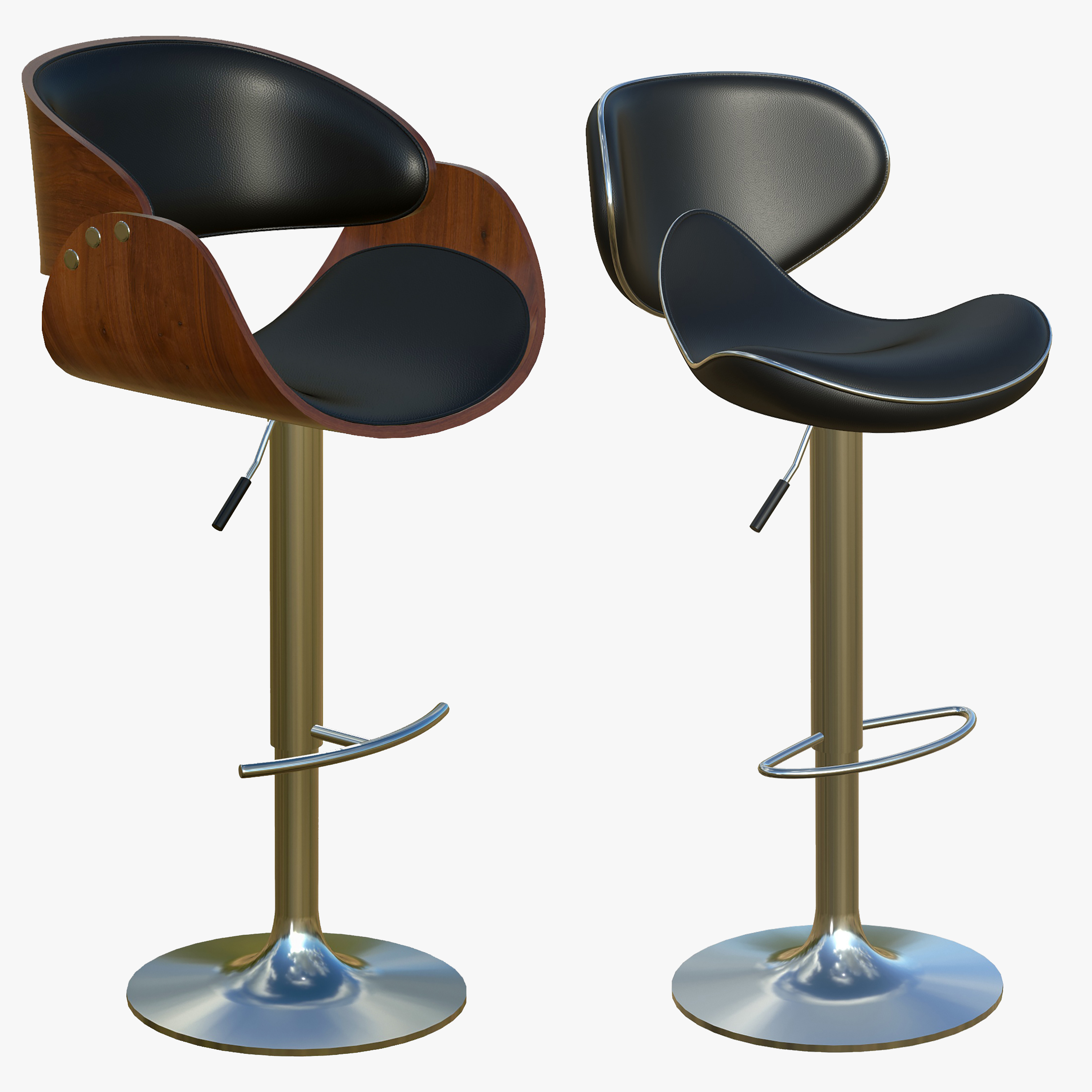 modelo 3d Realistic Leather Bar Stool - TurboSquid 1907470