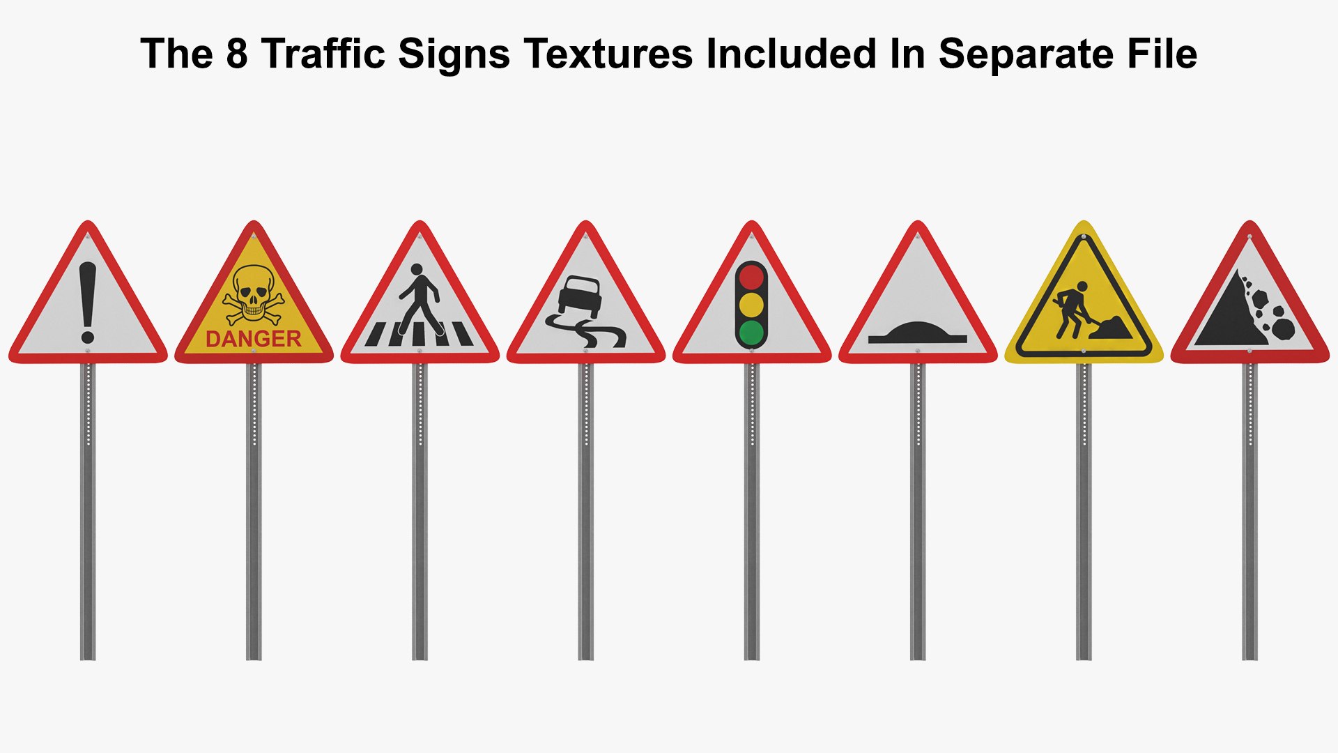 Street Crossing Elements Collection 3D Model - TurboSquid 2078997