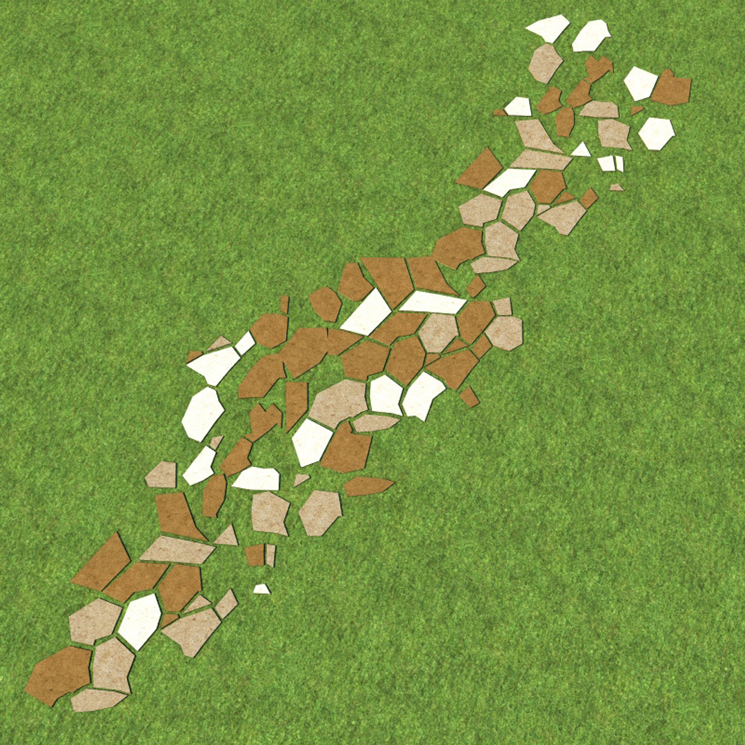 3d model garden path paving