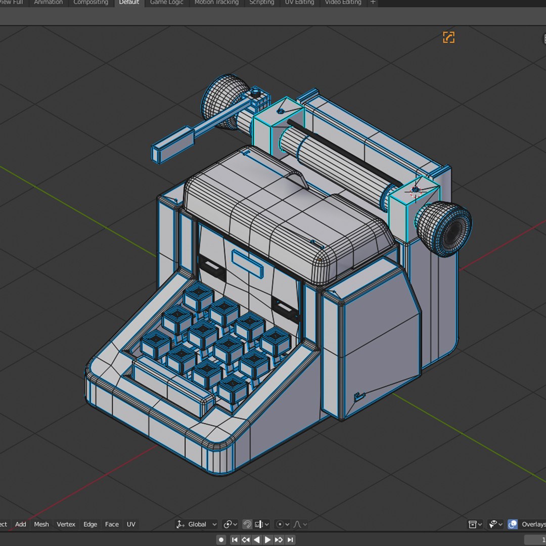 3D model typewriter writer - TurboSquid 1406228