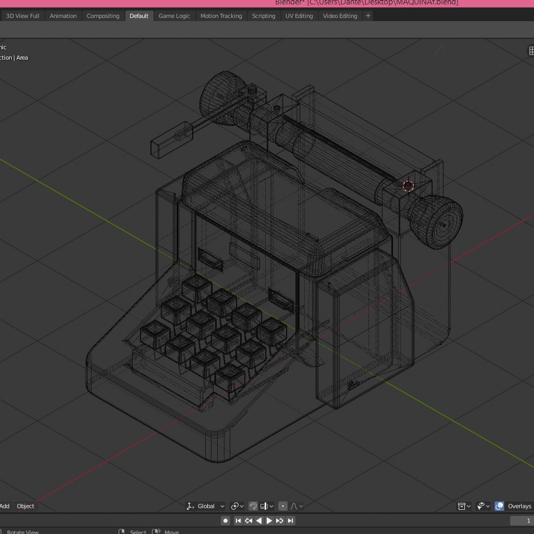 3D model typewriter writer - TurboSquid 1406228