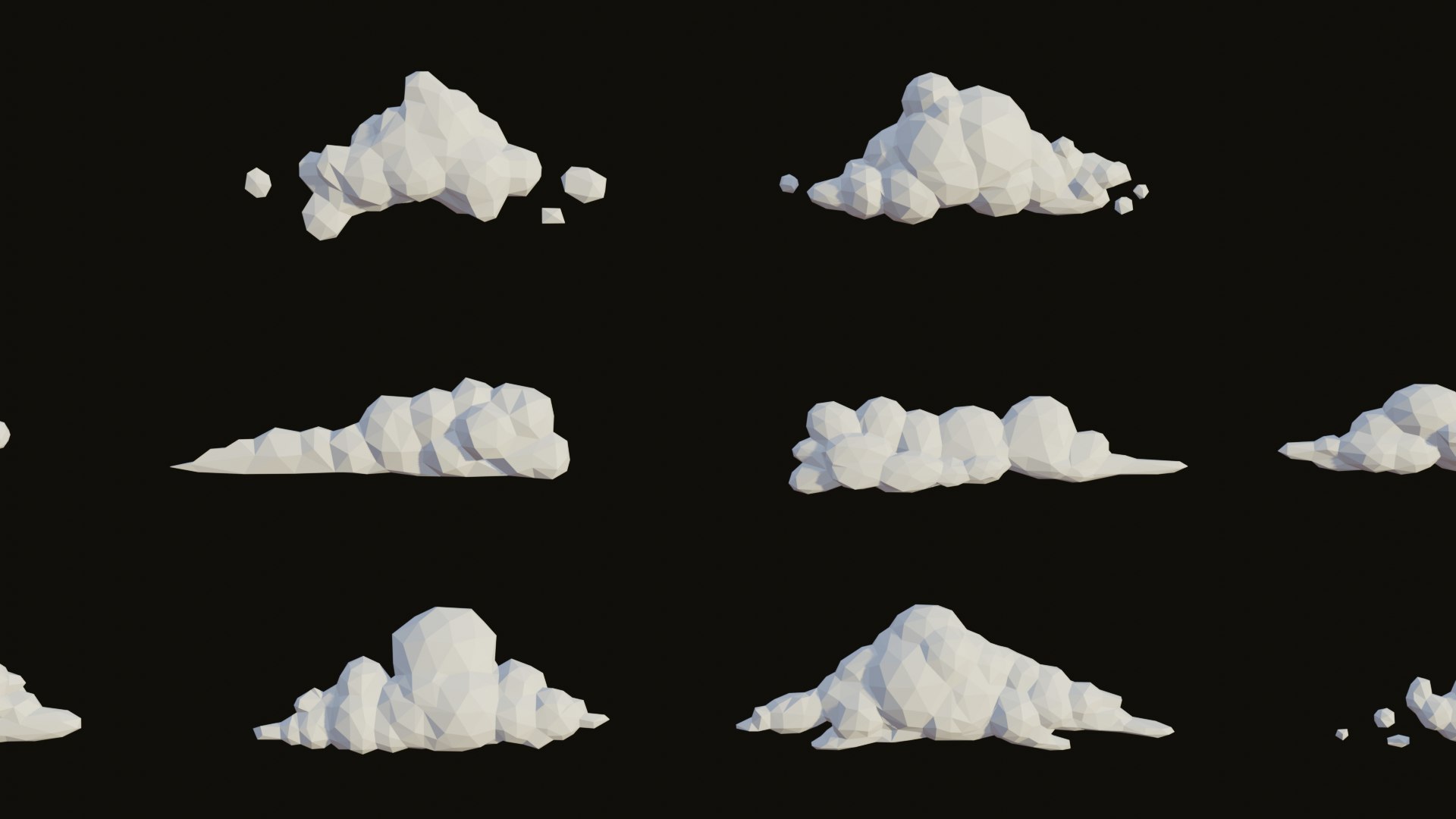 3d Low Poly Clouds Turbosquid 2262838