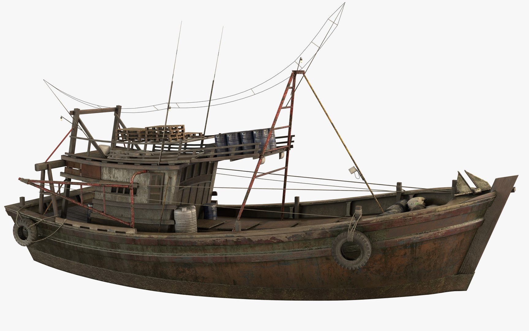 3D Trawler Fishing Vessel LOD Game Ready Rigged Model - TurboSquid 2354923