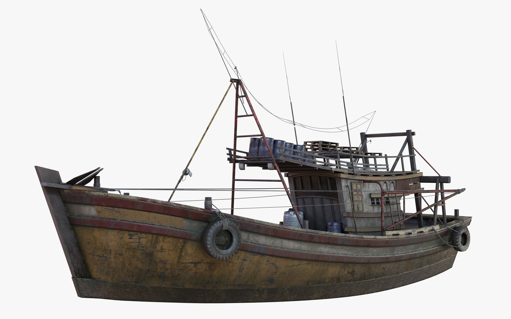 3D Trawler Fishing Vessel LOD Game Ready Rigged Model - TurboSquid 2354923