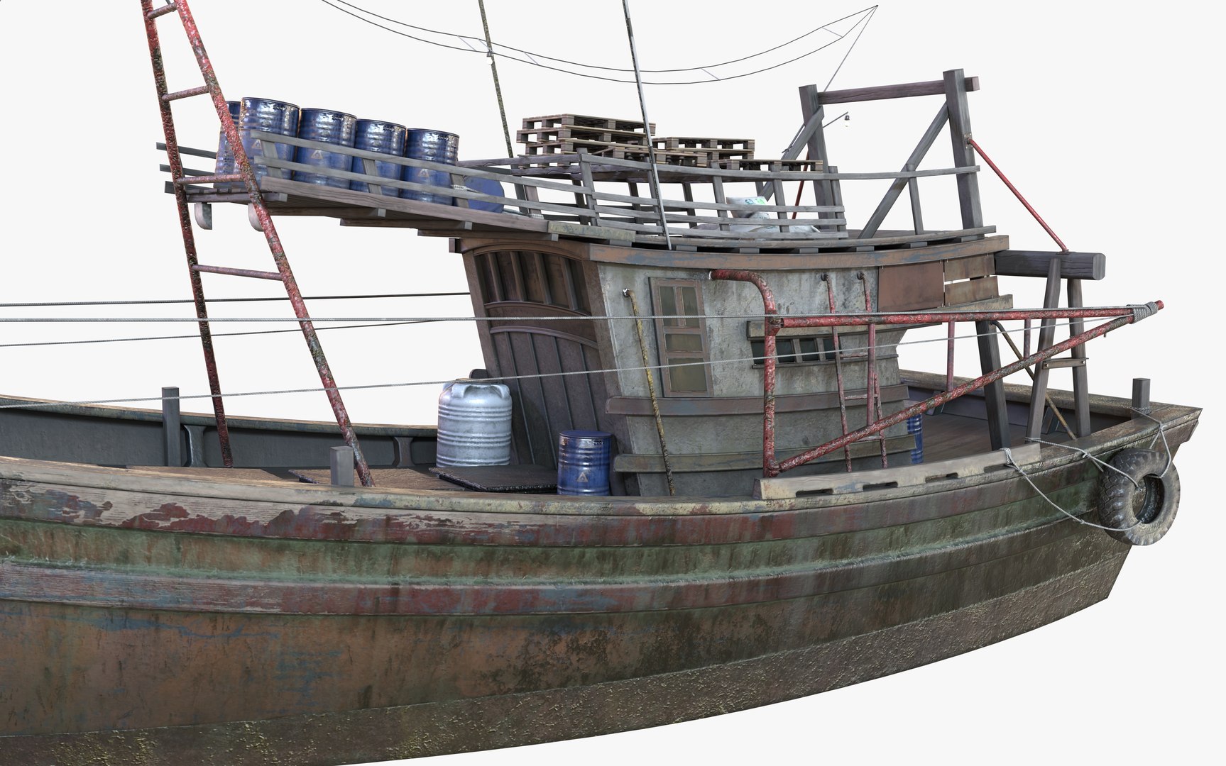 3D Trawler Fishing Vessel LOD Game Ready Rigged Model - TurboSquid 2354923