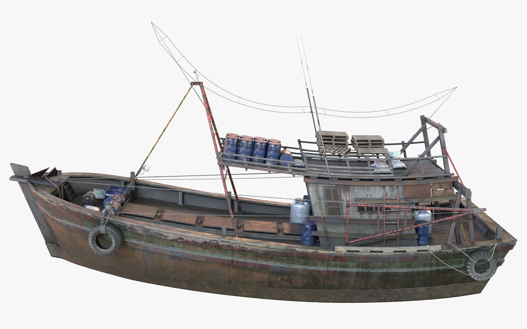 3D Trawler Fishing Vessel LOD Game Ready Rigged Model - TurboSquid 2354923