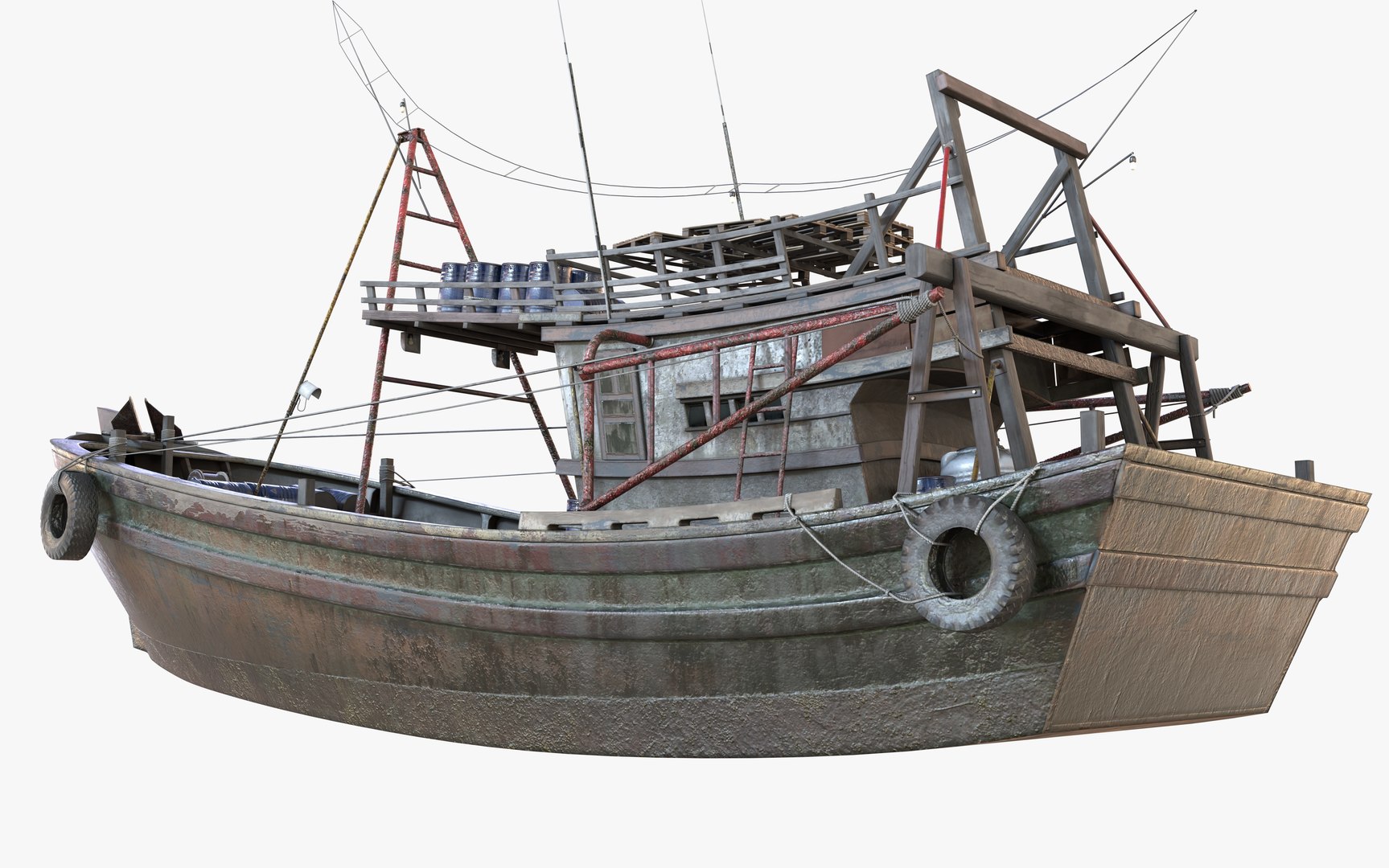 3D Trawler Fishing Vessel LOD Game Ready Rigged Model - TurboSquid 2354923