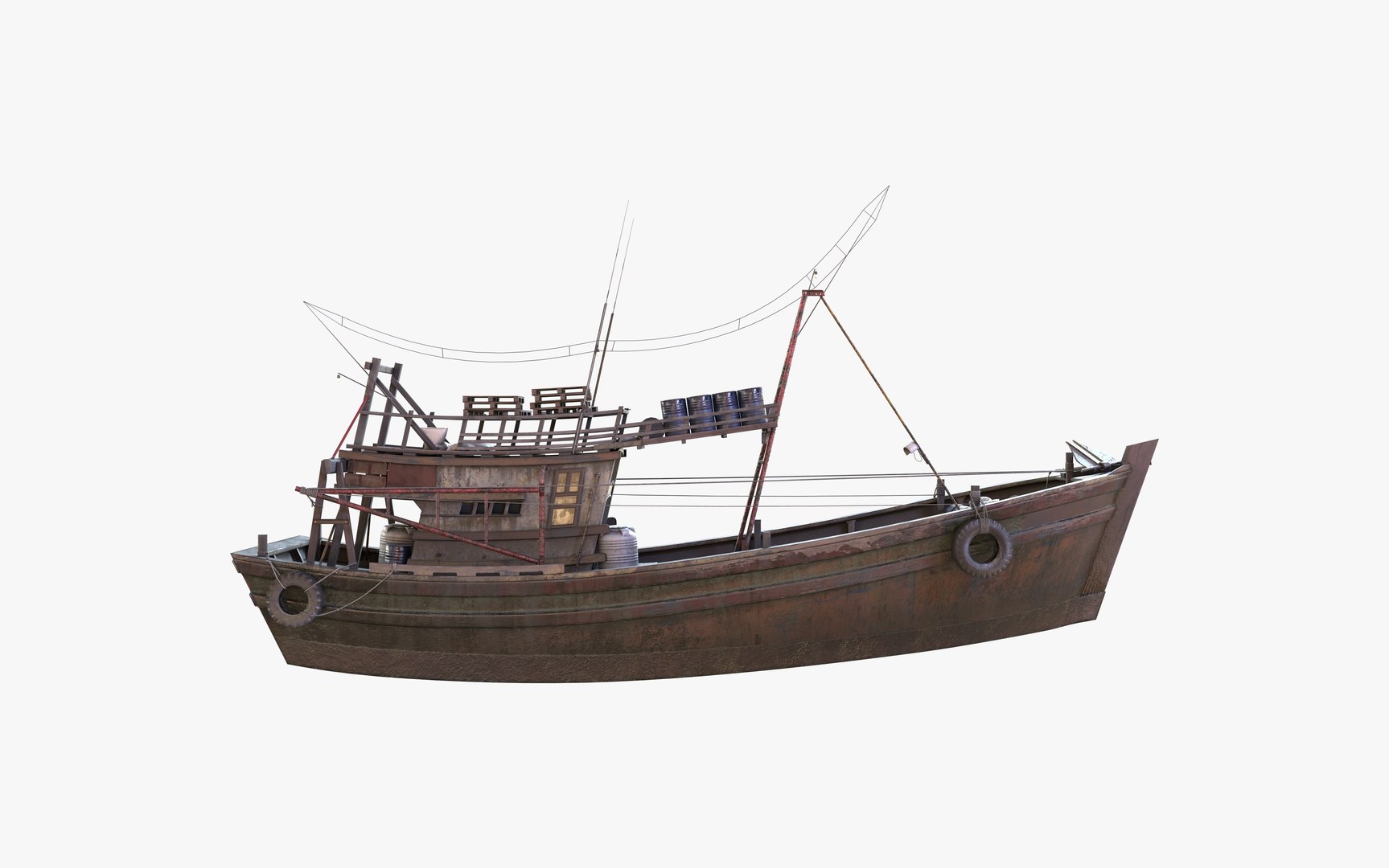 3D Trawler Fishing Vessel LOD Game Ready Rigged Model - TurboSquid 2354923
