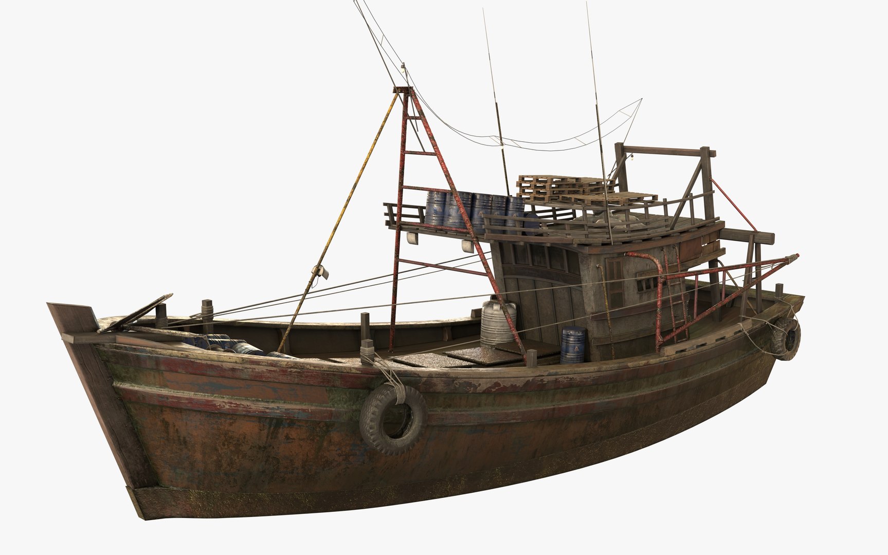 3D Trawler Fishing Vessel LOD Game Ready Rigged Model - TurboSquid 2354923