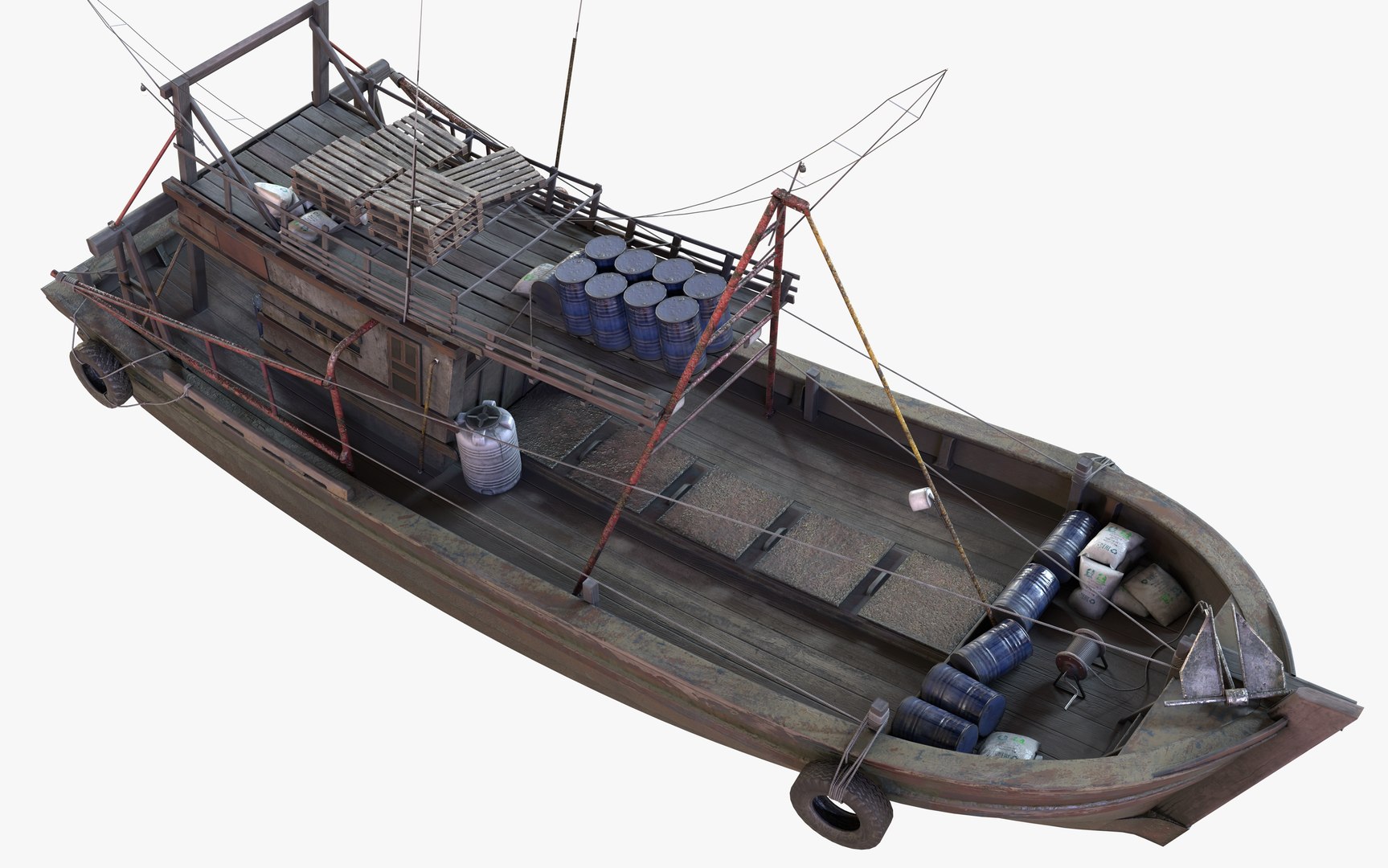 3D Trawler Fishing Vessel LOD Game Ready Rigged Model - TurboSquid 2354923