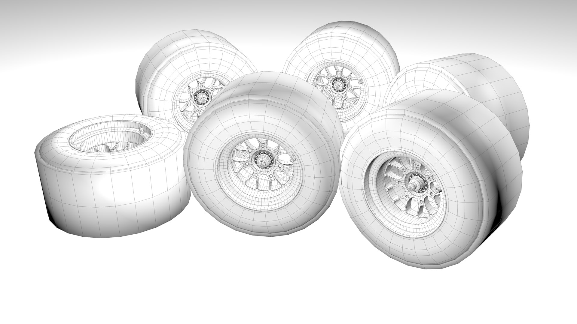 F1 Rims Tires Types 3d C4d