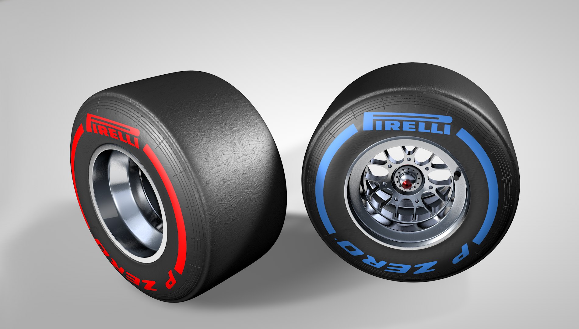 F1 Rims Tires Types 3d C4d