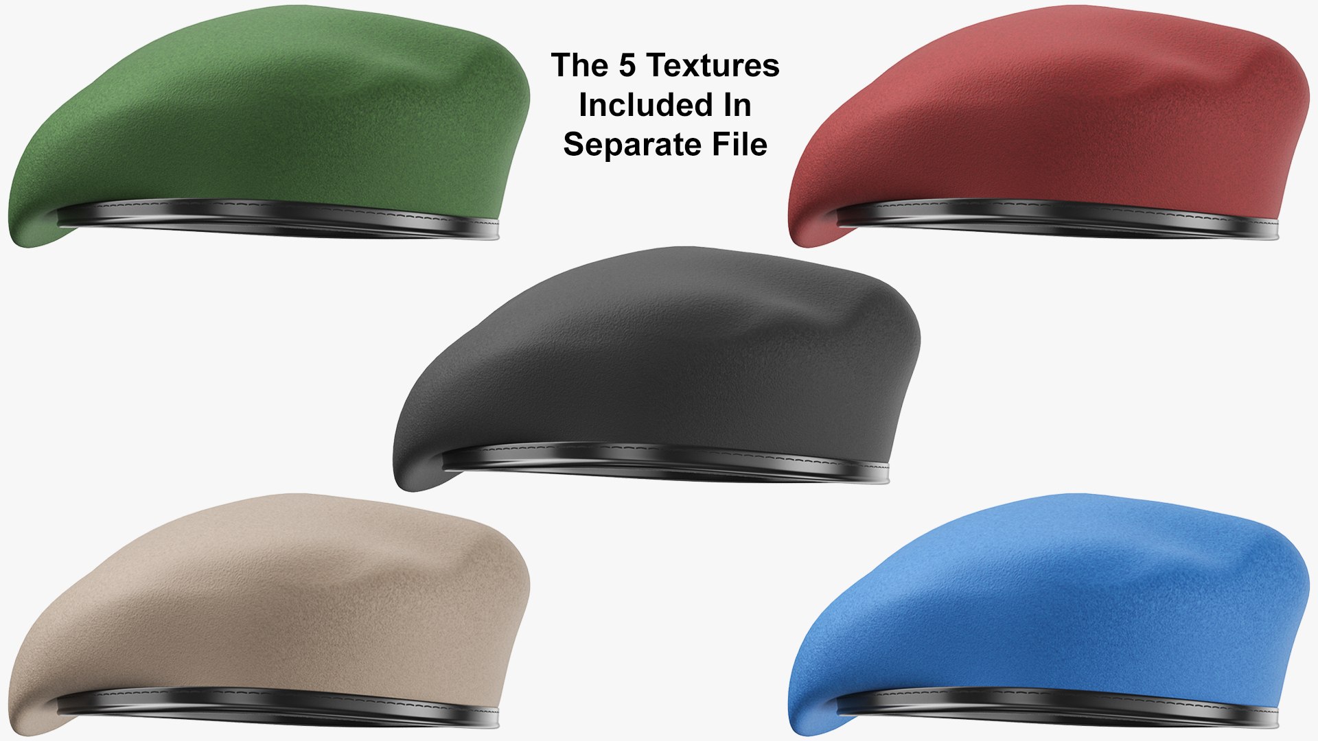 Blue Military Beret 3D Model - TurboSquid 2345818