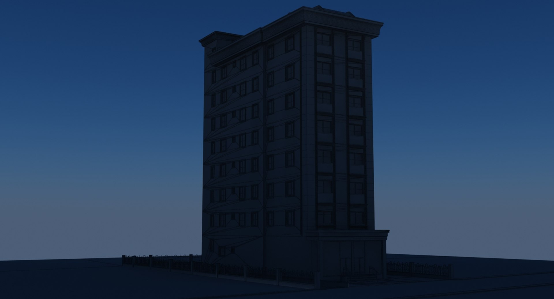 3D model night modern building 1 - TurboSquid 1378892