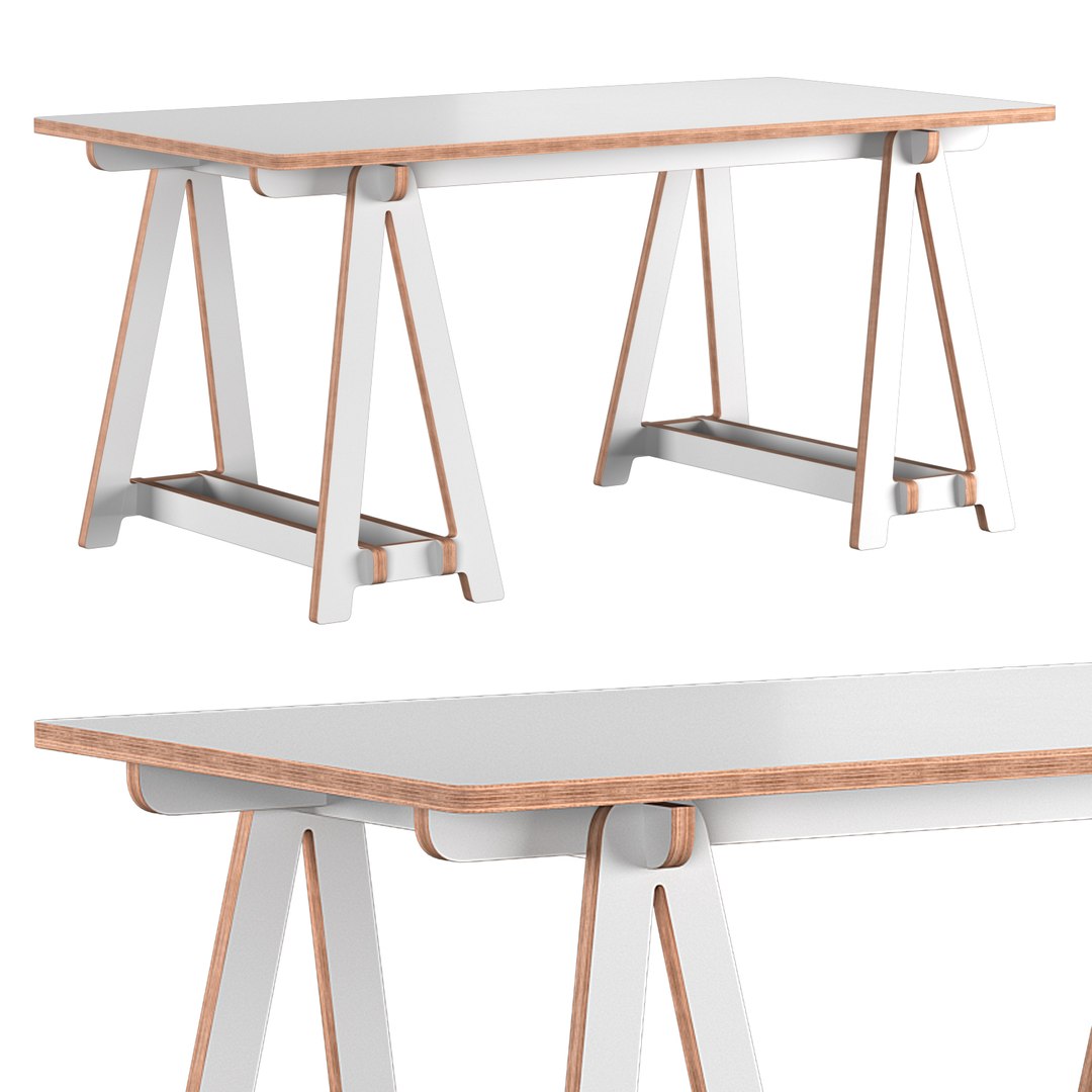 Trestle Table Medium 3D Model - TurboSquid 1633759