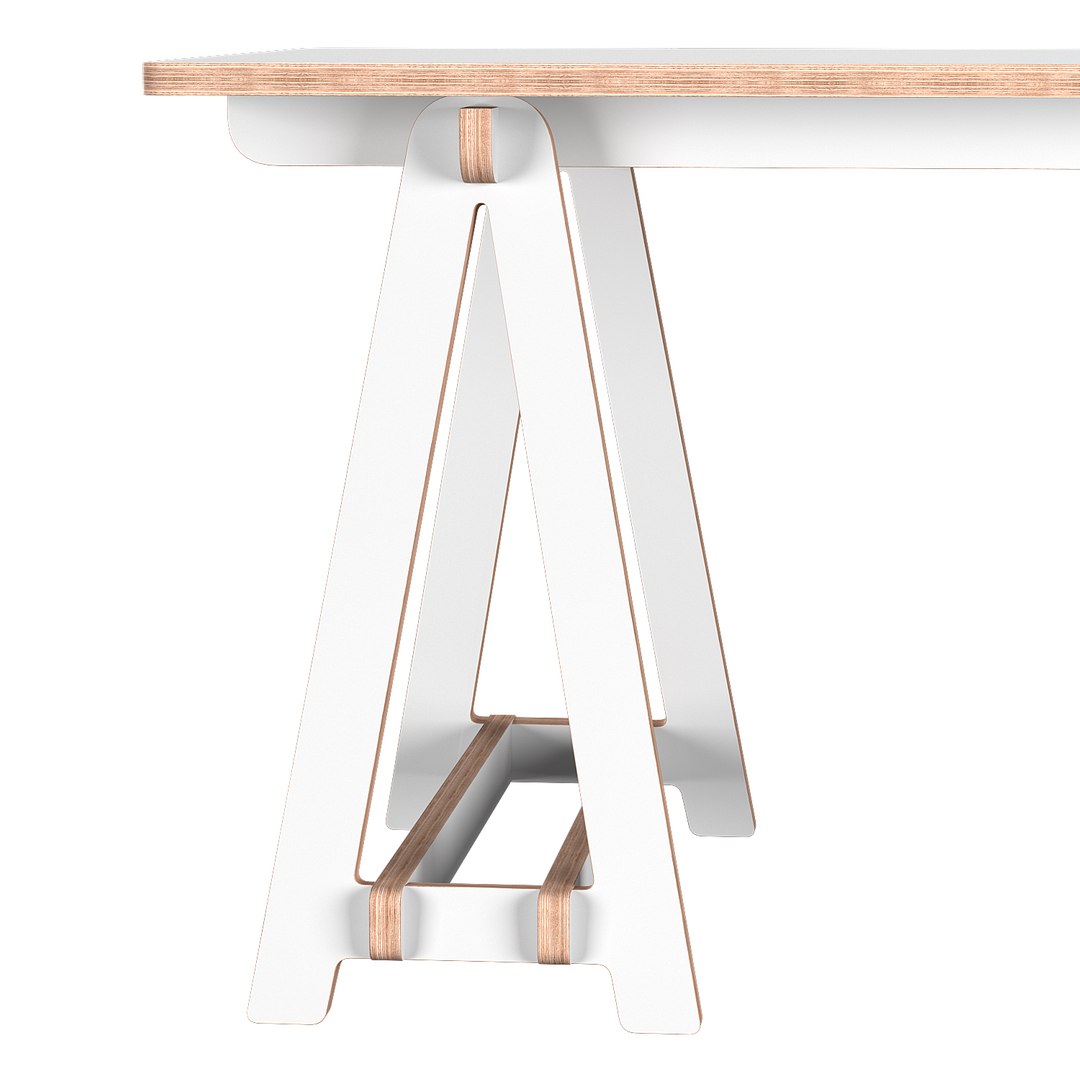 Trestle Table Medium 3D Model - TurboSquid 1633759