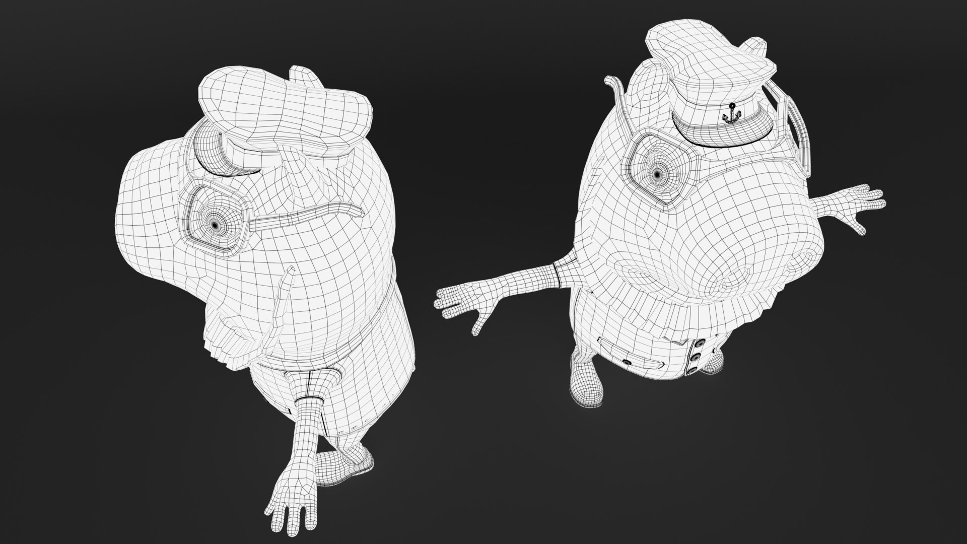 3D Model Pig Captain-cartoon Cartoon Character - TurboSquid 1514752