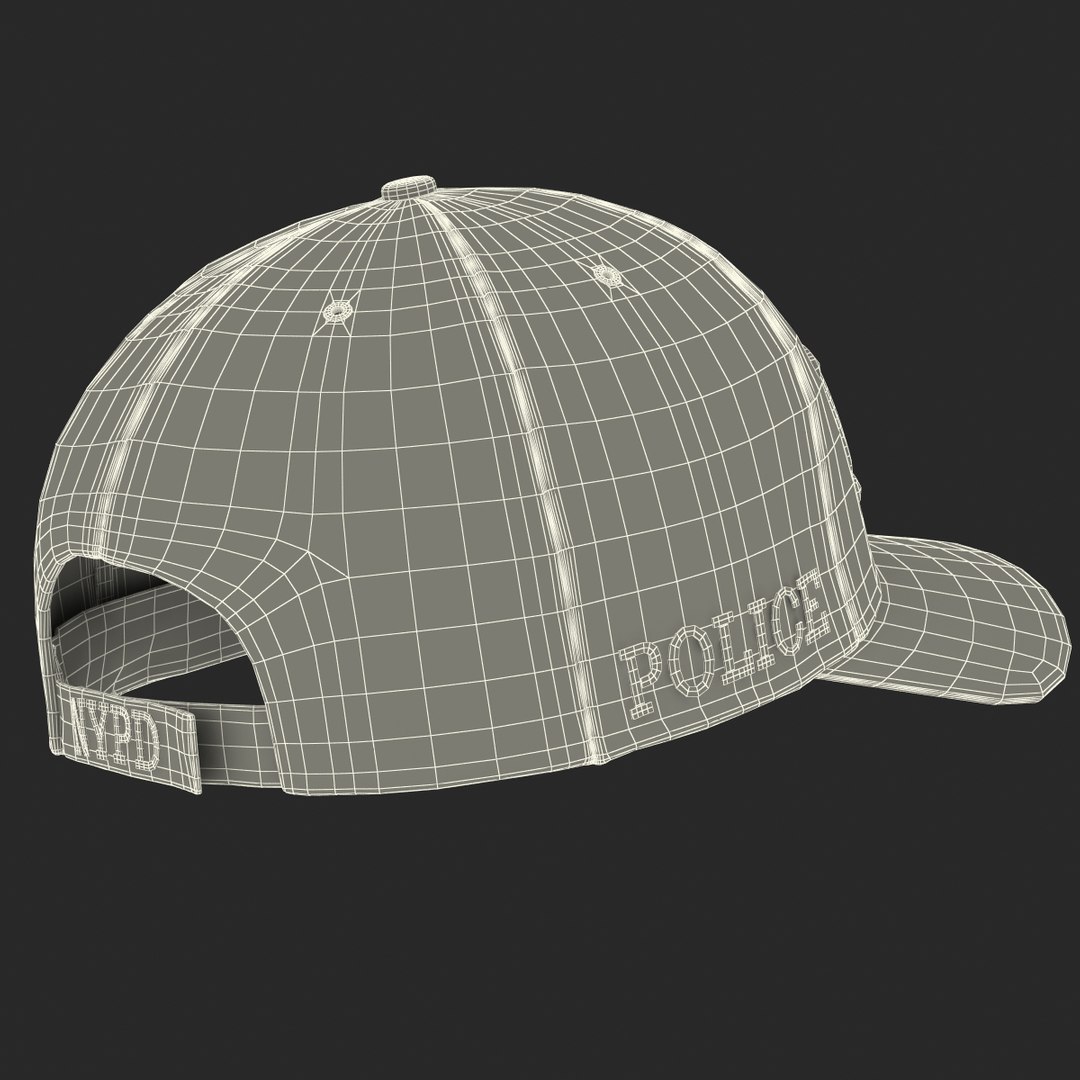nypd police hat 3d model