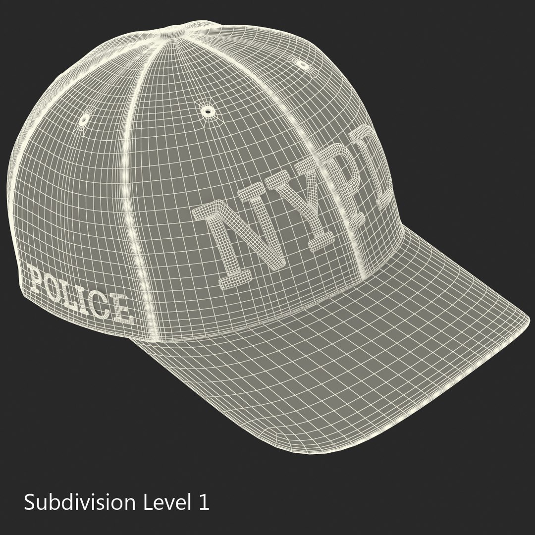 nypd police hat 3d model