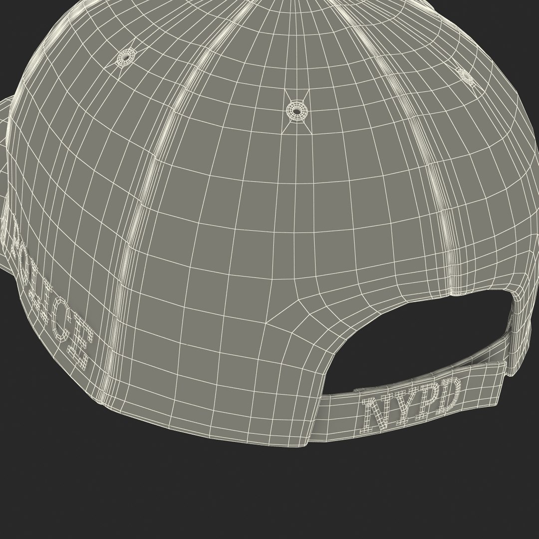 nypd police hat 3d model