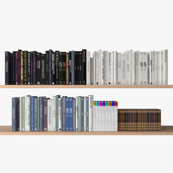 modelo 3d Libros A - 58 libros únicos - 25 colores de portada ...