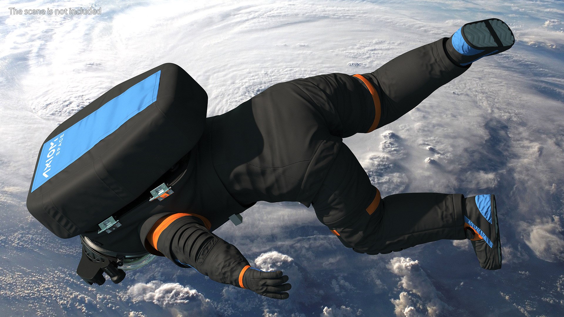 NASA Spacesuit Axiom On Astronaut Falling Pose Fur 3D Model ...