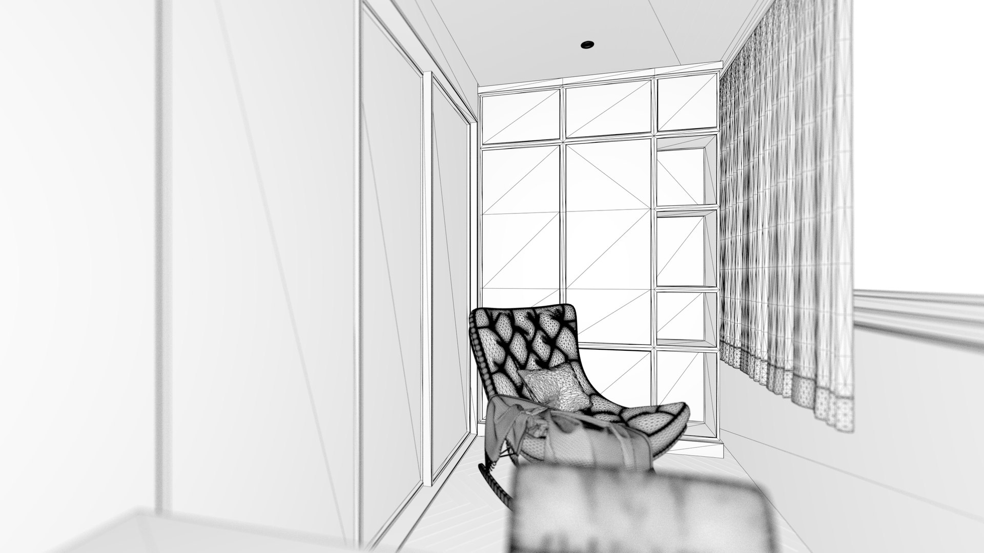 3D Balcony Reading Space Model - TurboSquid 2020401