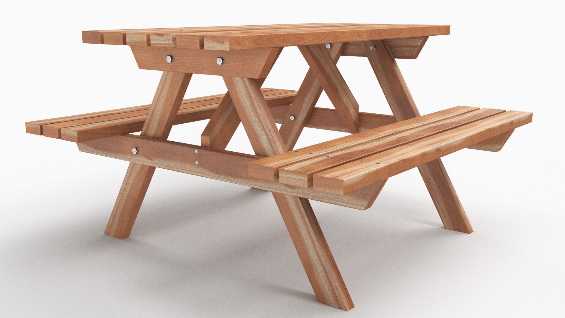 Picnic Table Light Brown 3D Model - TurboSquid 2109312